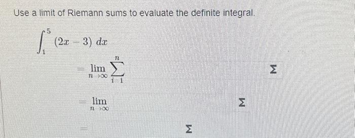 Solved Use a limit of Riemann sums to evaluate the definite | Chegg.com