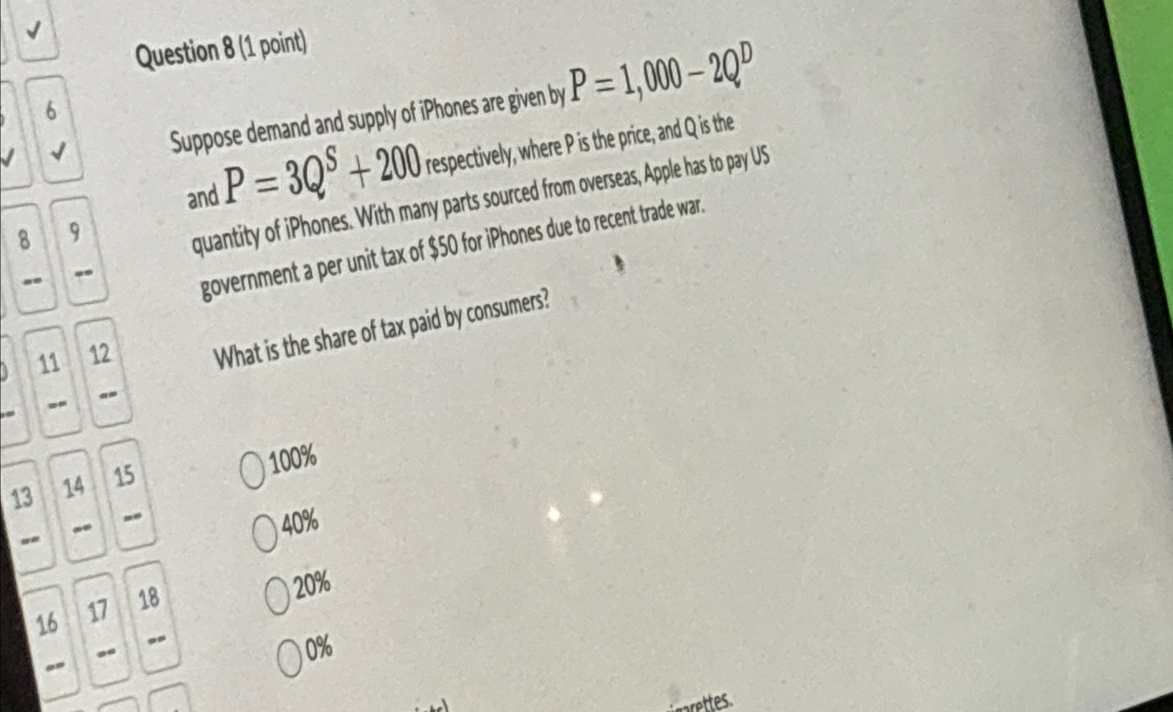 Solved Question 8 (1 ﻿point)6 ﻿Suppose demand and supply ot | Chegg.com