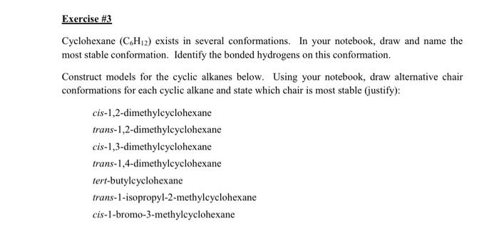 Solved Cyclohexane (C6H12) exists in several conformations. | Chegg.com