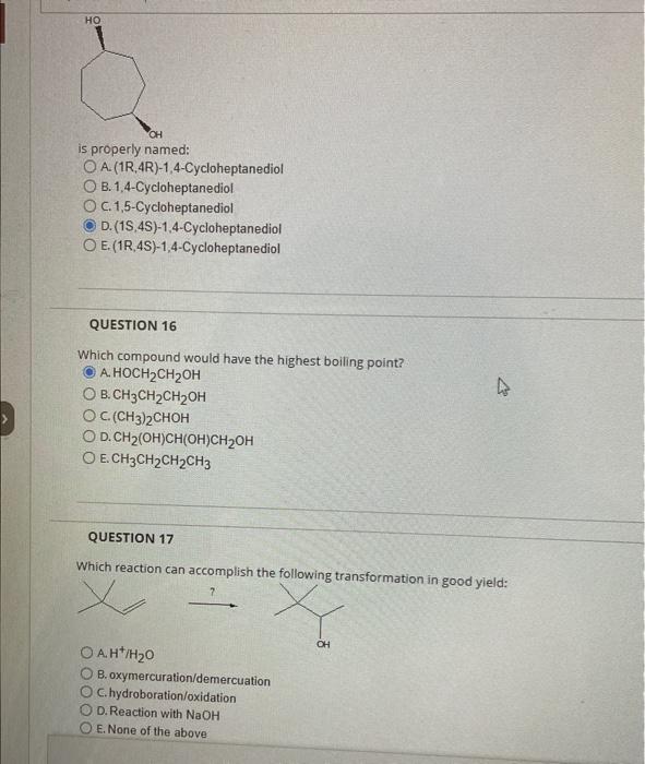 Solved is properly named: A. (1R,4R)-1,4-Cycloheptanediol B. | Chegg.com
