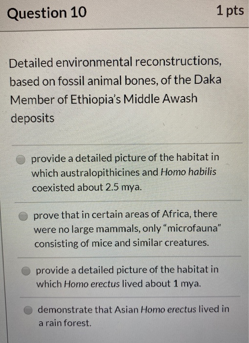 Solved Question 10 1 pts Detailed environmental | Chegg.com