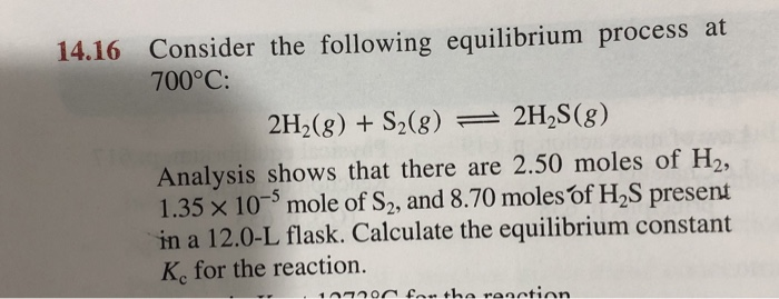 Solved 14.16 ﻿Consider the following equilibrium process | Chegg.com