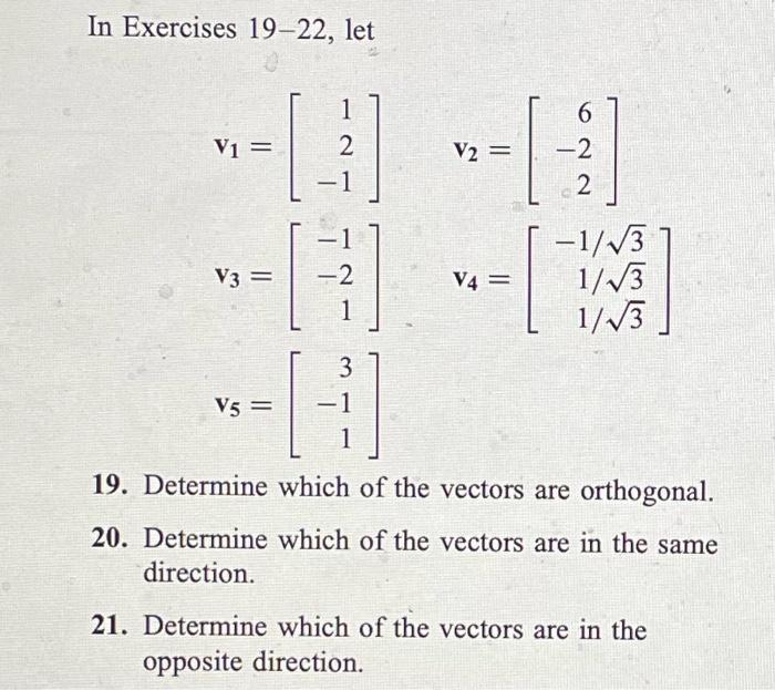 Solved In Exercises 19-22, let | Chegg.com