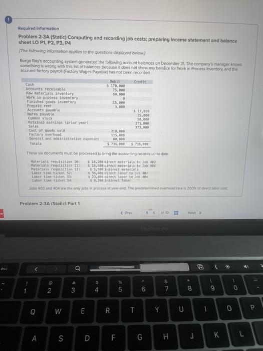 Required Information Problem 2.3A (Static) Computing | Chegg.com