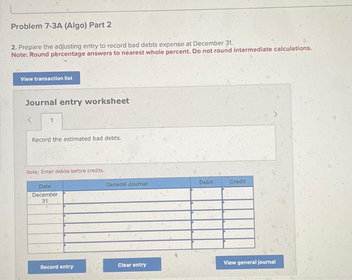 Solved Required information Problem 7.3A (Algo) Aging | Chegg.com