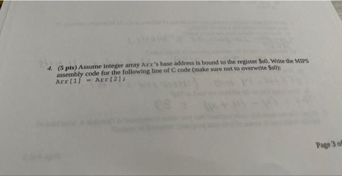 Solved 4. (5 pts) Assume integer array Arx's base address is | Chegg.com