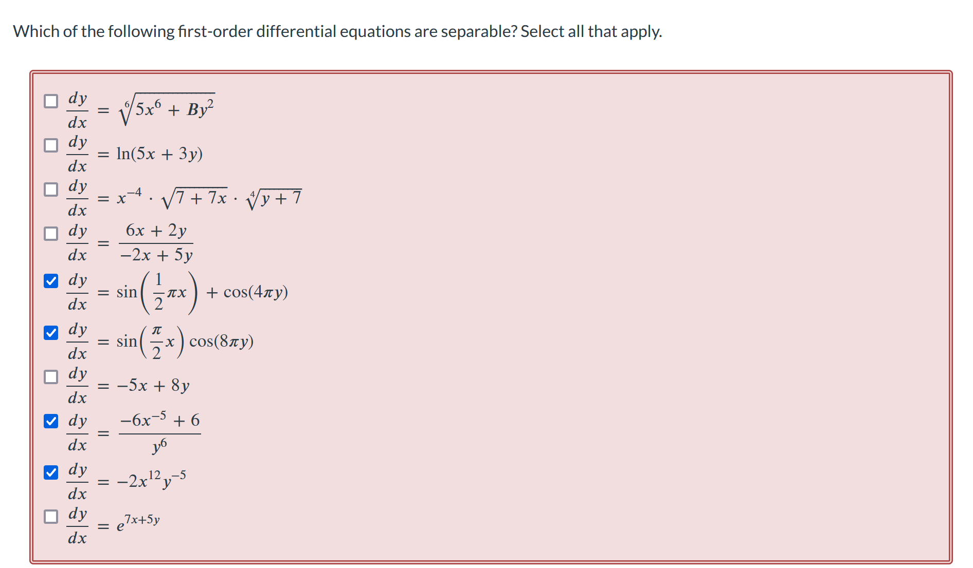 Solved Which of the following first-order differential | Chegg.com