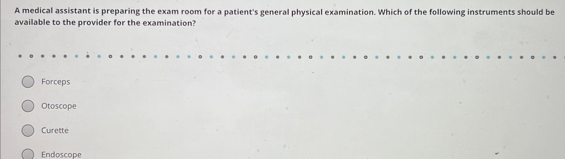 Solved A medical assistant is preparing the exam room for a | Chegg.com