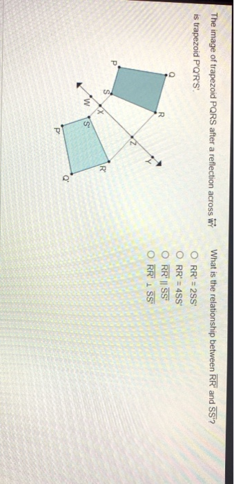 Solved The image of trapezoid PQRS after a reflection across | Chegg.com