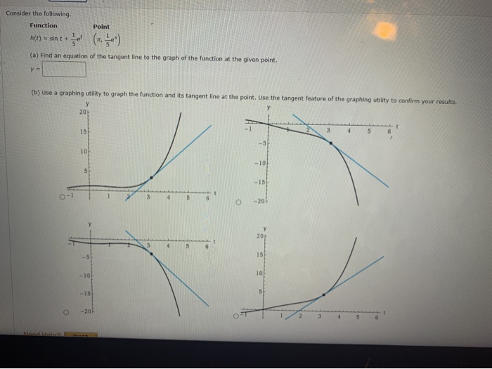 Solved Consider the following. Function Point h(t) = sint + | Chegg.com