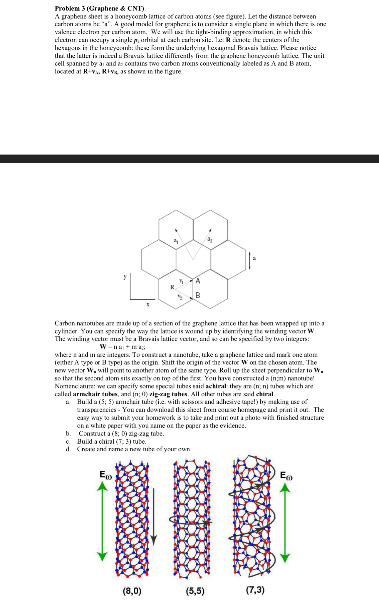 Solved Problem 3 (Graphene & CNT)Please solve all questions | Chegg.com