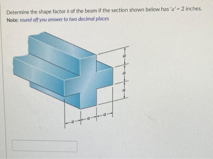 Solved Determine the shape factor k of the beam if the | Chegg.com