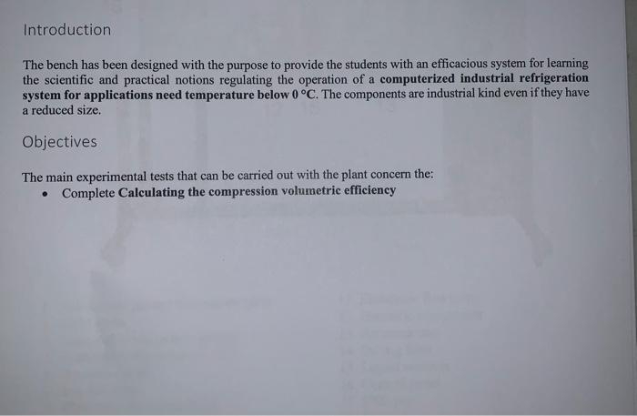 Solved Introduction The bench has been designed with the | Chegg.com