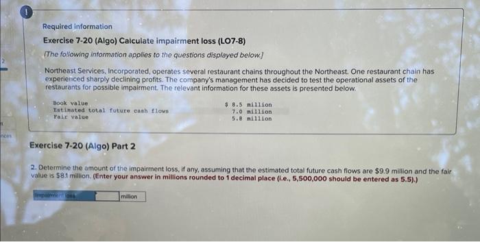 Solved Required information Exercise 7-20 (Algo) Calculate | Chegg.com