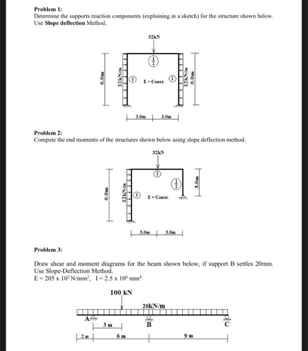 Solved Problem 1: Determine the supports reaction components | Chegg.com