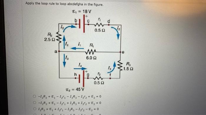 Solved Apply The Loop Rule To Loop Abcdefgha In The Figure