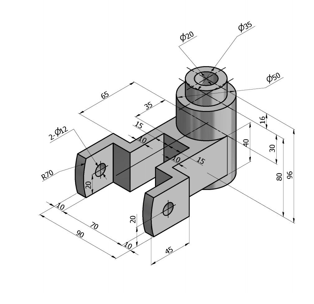 Front, top, side and bottom perspective drawing is | Chegg.com