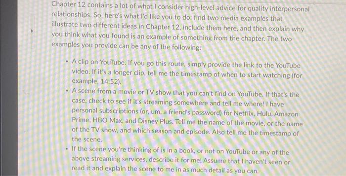 Chapter 12 contains a lot of what I consider | Chegg.com