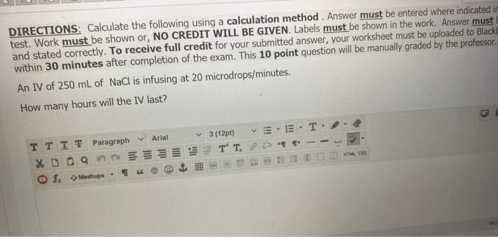 Solved DIRECTIONS: Calculate the following using a | Chegg.com