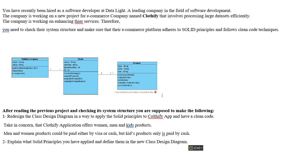 Solved After reading the previous project and checking its | Chegg.com