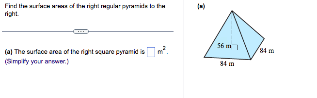 Solved Find the surface areas of the right regular pyramids | Chegg.com