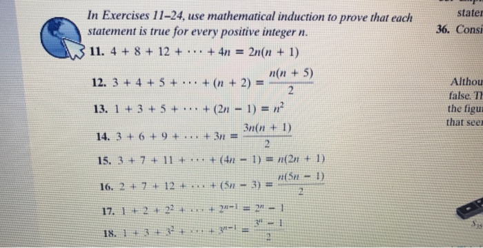 Solved question 18 please use mathematical induction to | Chegg.com