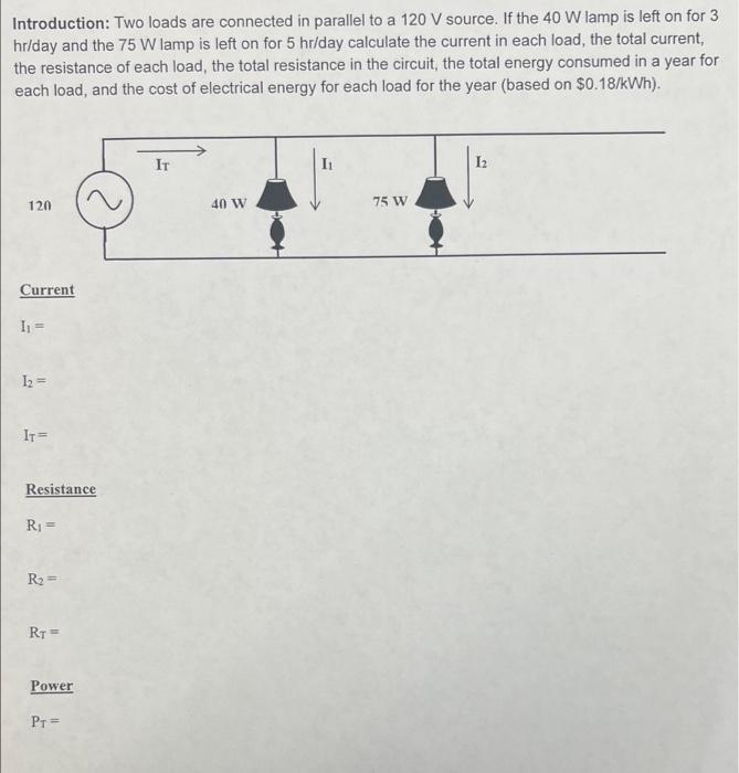 Solved Introduction: Two loads are connected in parallel to | Chegg.com