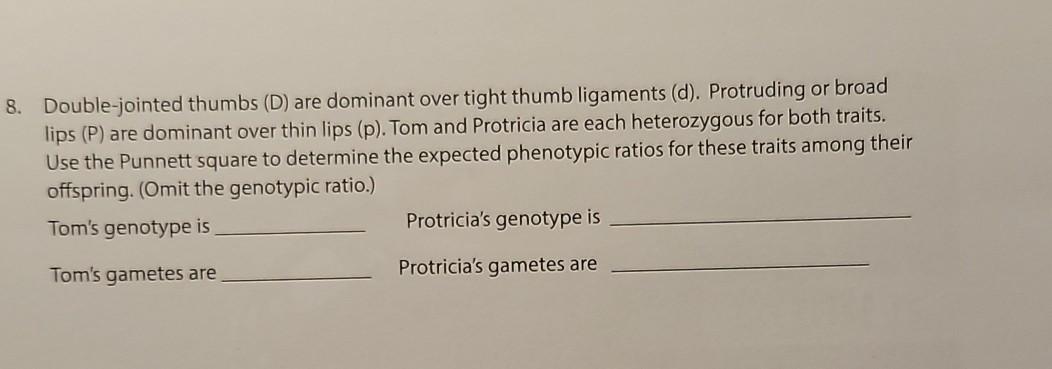 Solved 3. Dimples (D) are dominant over no dimples (d). Mr. | Chegg.com