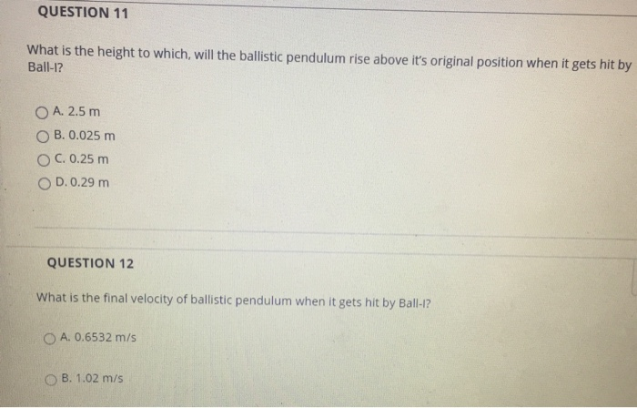 Solved PART II: Ballistic Pendulum The ballistic pendulum | Chegg.com