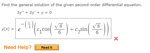 Solved Find the general solution of ﻿the given second-order | Chegg.com
