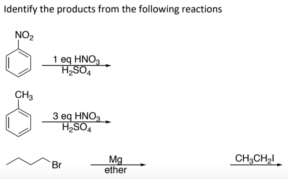 Solved Identify the products from the following reactions | Chegg.com