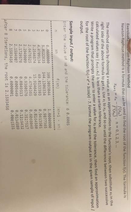 Solved Exercise#zewton-Raphson Method Newton-Raphson method | Chegg.com