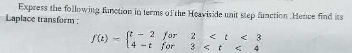 Solved Express the following function in terms of the | Chegg.com