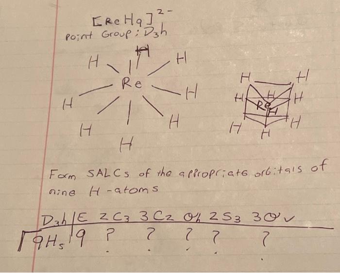 Solved I need help with forming SALCs / Reducible | Chegg.com