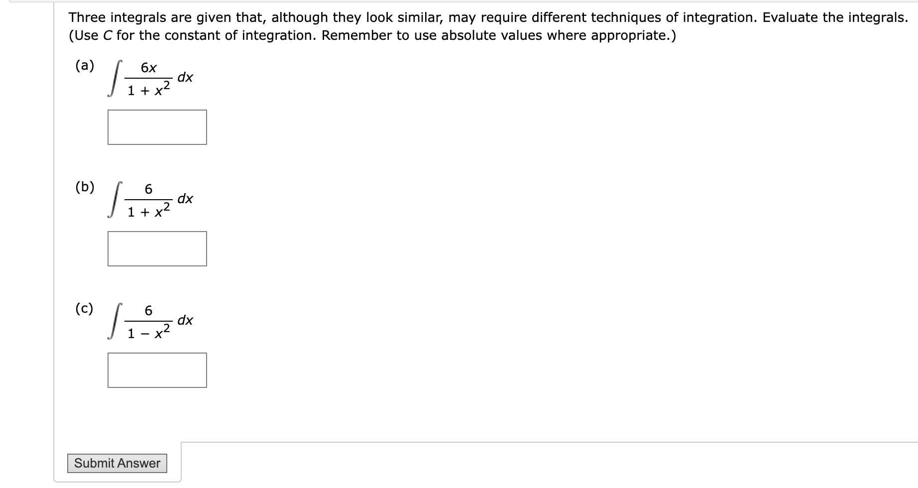 Solved Three integrals are given that, although they look | Chegg.com