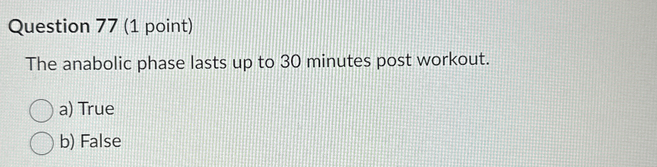 Solved Question 77 (1 ﻿point)The anabolic phase lasts up to | Chegg.com