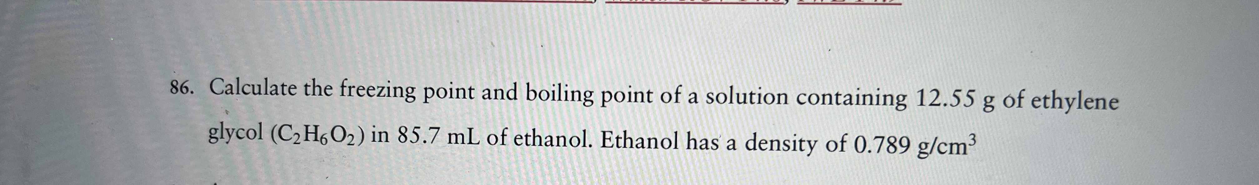 Solved Calculate the freezing point and boiling point of a | Chegg.com