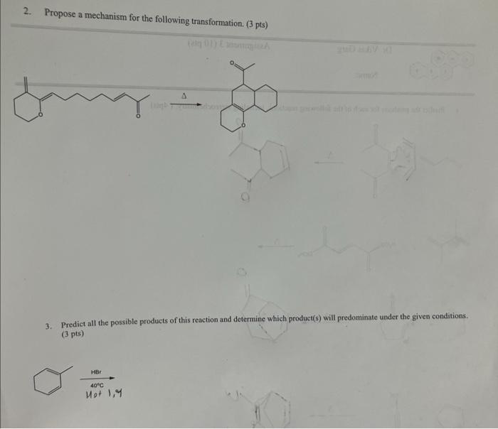 Solved 1. Predict the products for each of the following | Chegg.com