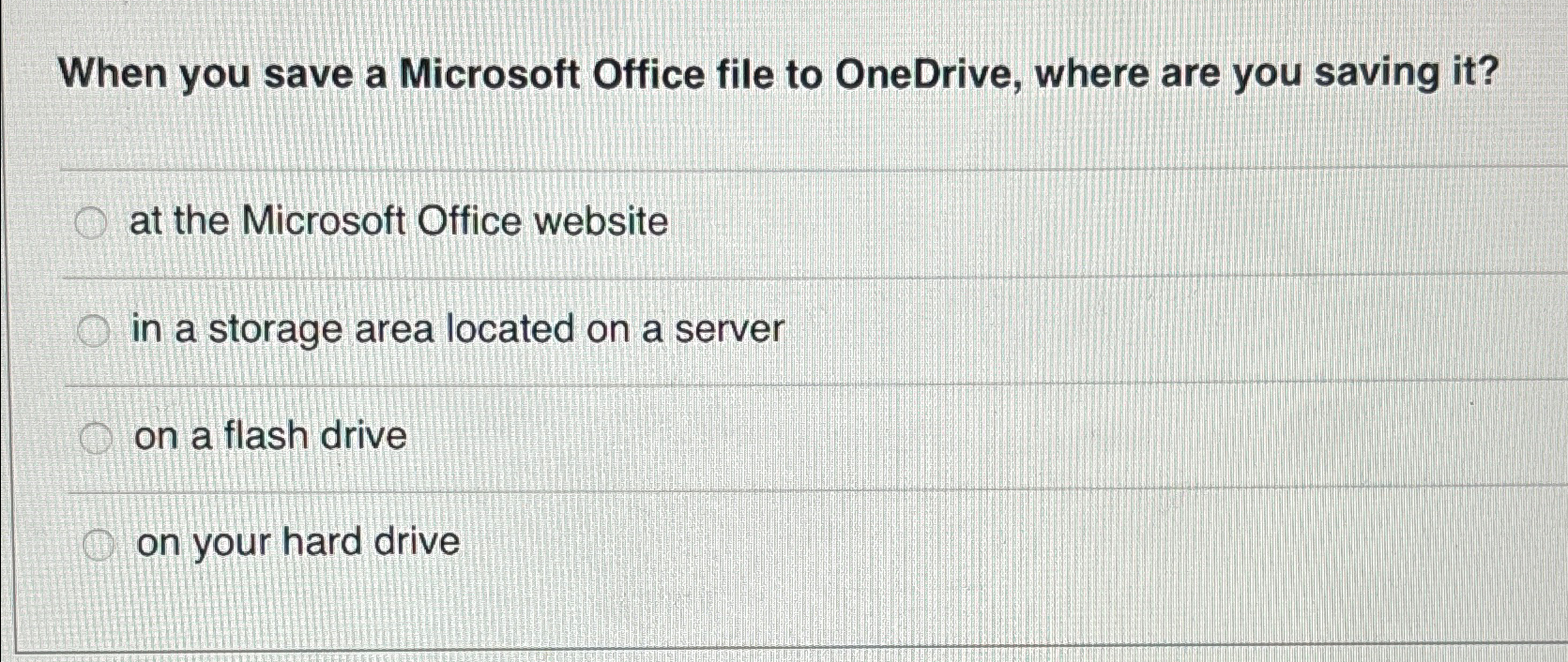 Solved When you save a Microsoft Office file to OneDrive, | Chegg.com