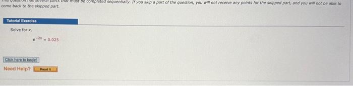 Solved come buck to the skipped part. Solve for x. | Chegg.com