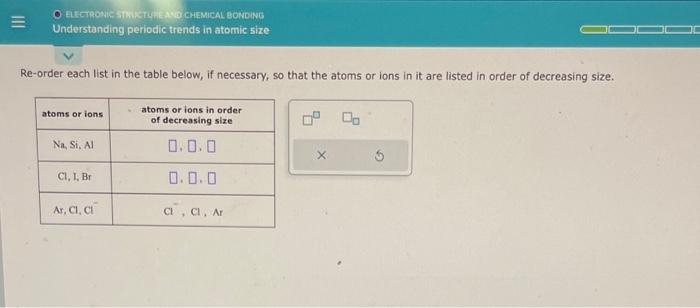 Solved Re-order each list in the table below, if necessary, | Chegg.com