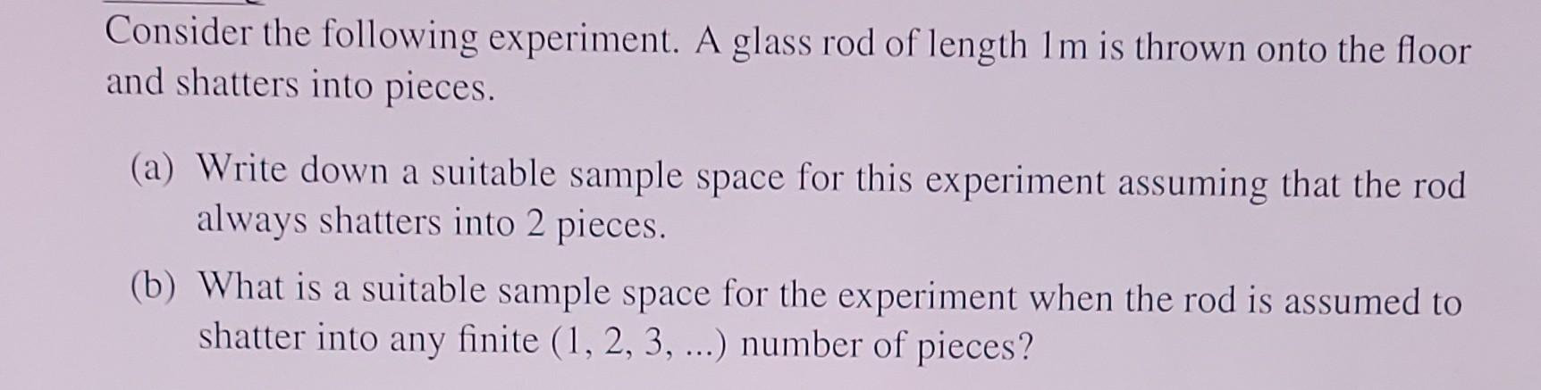 Solved Consider the following experiment. A glass rod of | Chegg.com