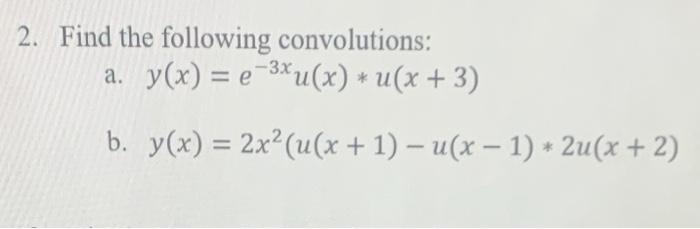 Solved 2. Find the following convolutions: a. | Chegg.com