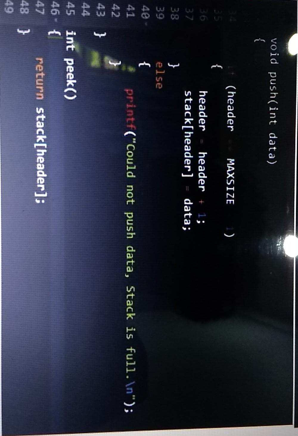 MAXSIZE int stack(); int header int pop() { int data; | Chegg.com