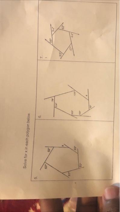 Solved Solve for x in each polygon below. 5. 6. | Chegg.com