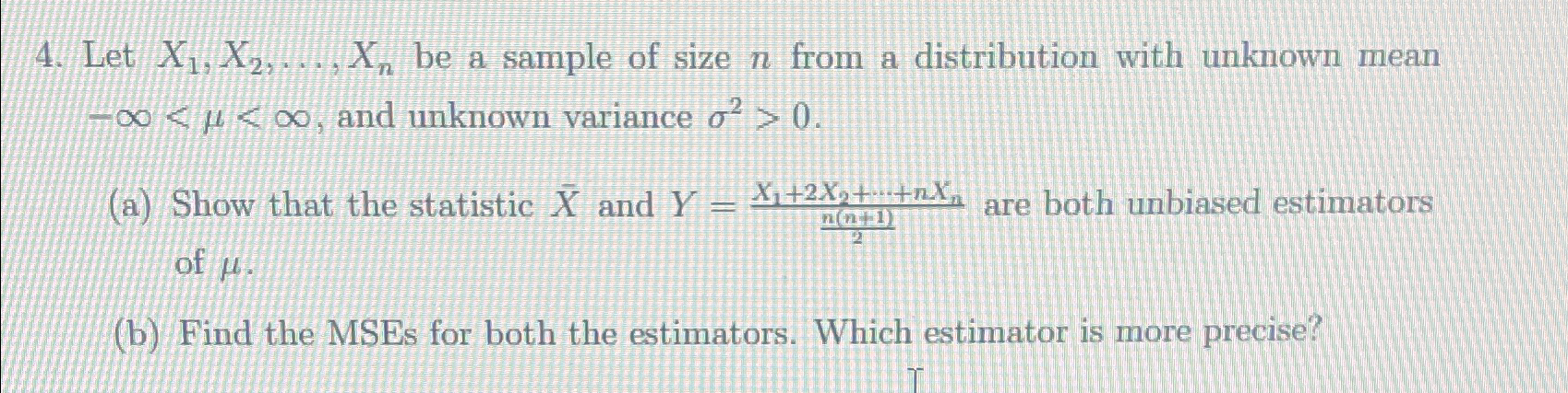 Solved Let x1,x2,dots,xn ﻿be a sample of size n ﻿from a | Chegg.com