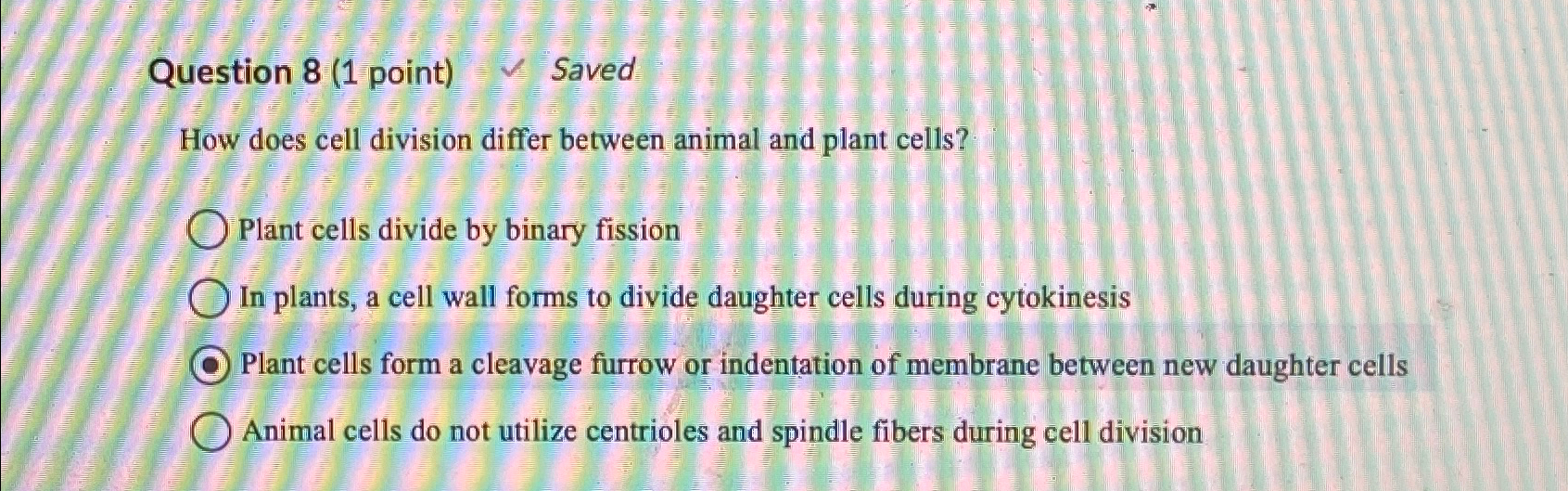 Question 8 (1 ﻿point)SavedHow does cell division | Chegg.com