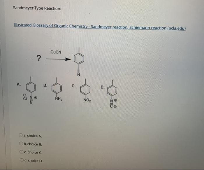Solved Sandmeyer Type Reaction: Illustrated Glossary of | Chegg.com