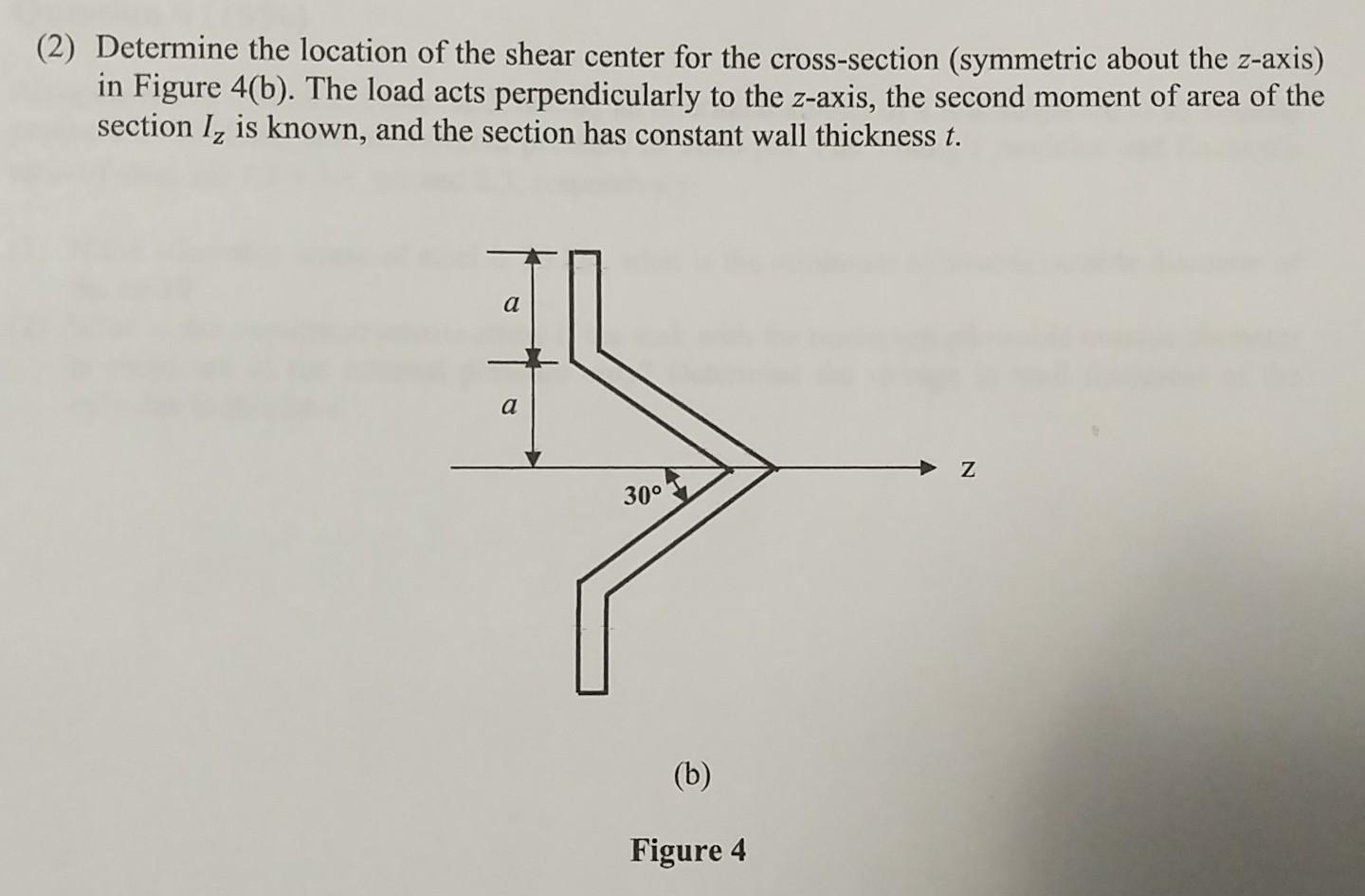 Solved (2) Determine the location of the shear center for | Chegg.com