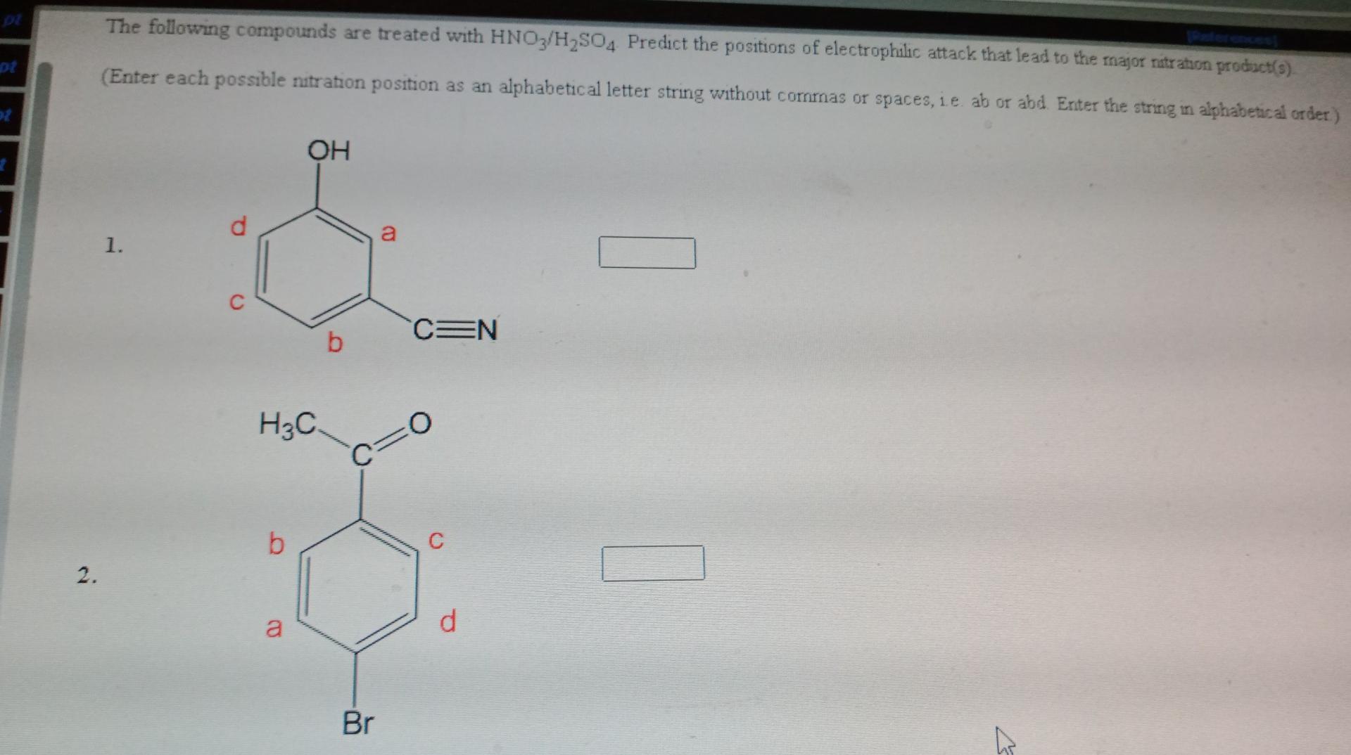 Solved The following compounds are treated with HNO3/H2SO4 | Chegg.com